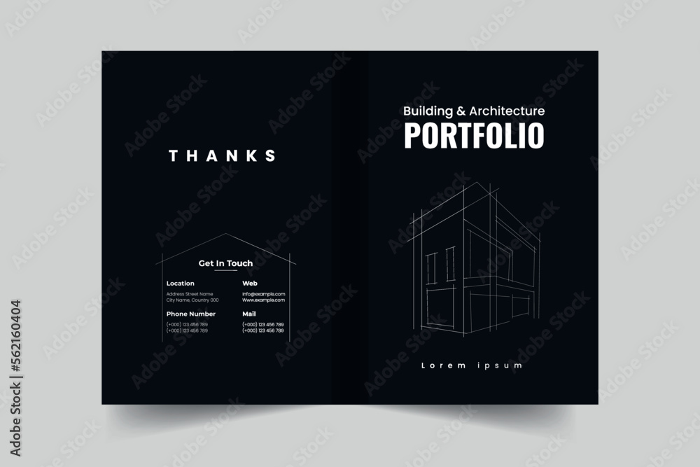 Architecture Portfolio cover layout template Stock Vector | Adobe Stock