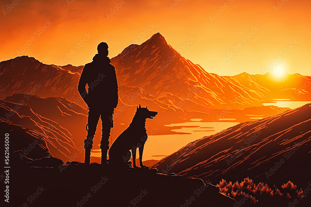 Man And Dog Silhouette