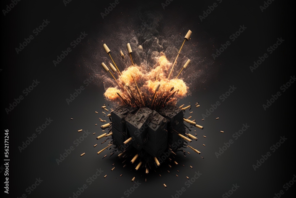 Firecrackers are black explosives with a burning fuse. Generative AI ...