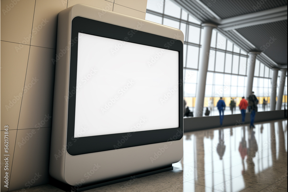 blank digital signage display in the passenger terminal. areal view ...