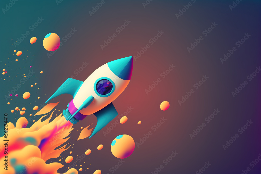 Abstract background with rocket. Stock Illustration | Adobe Stock