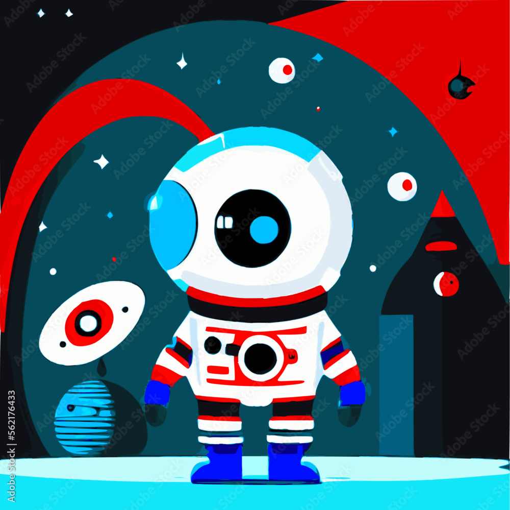Cartoon astronaut color monsters aliens. vector illustration Stock ...