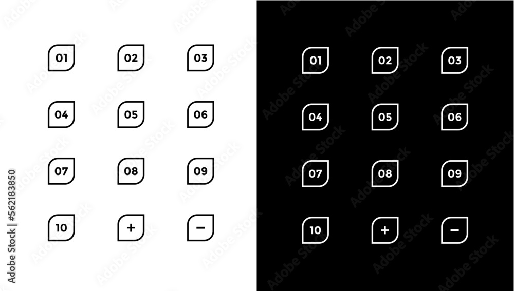 Number page template, Numbers For Calendar,Presentation 1 to 10. Modern ...