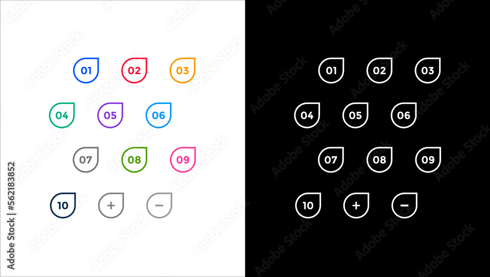 Number page template, Numbers For Calendar,Presentation 1 to 10. Modern ...