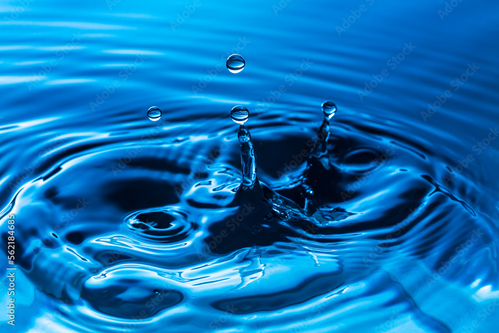 Macro water splash surface,Blue water splash, round water drop, water ...