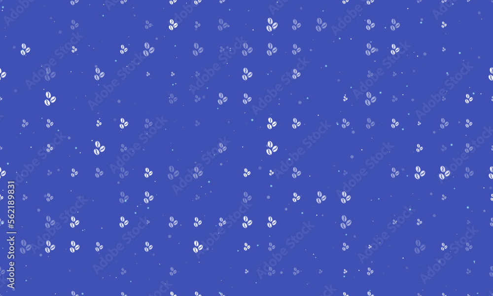 Seamless background pattern of evenly spaced white coffee beans symbols ...