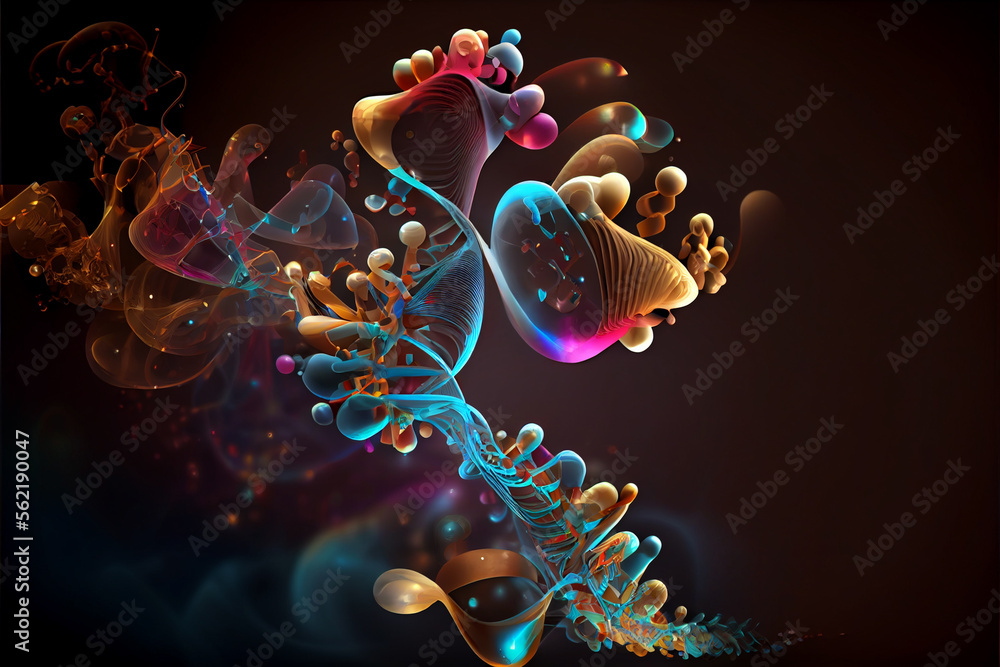 Beautiful abstract spirit dna molecule concept, contemporary colors and ...