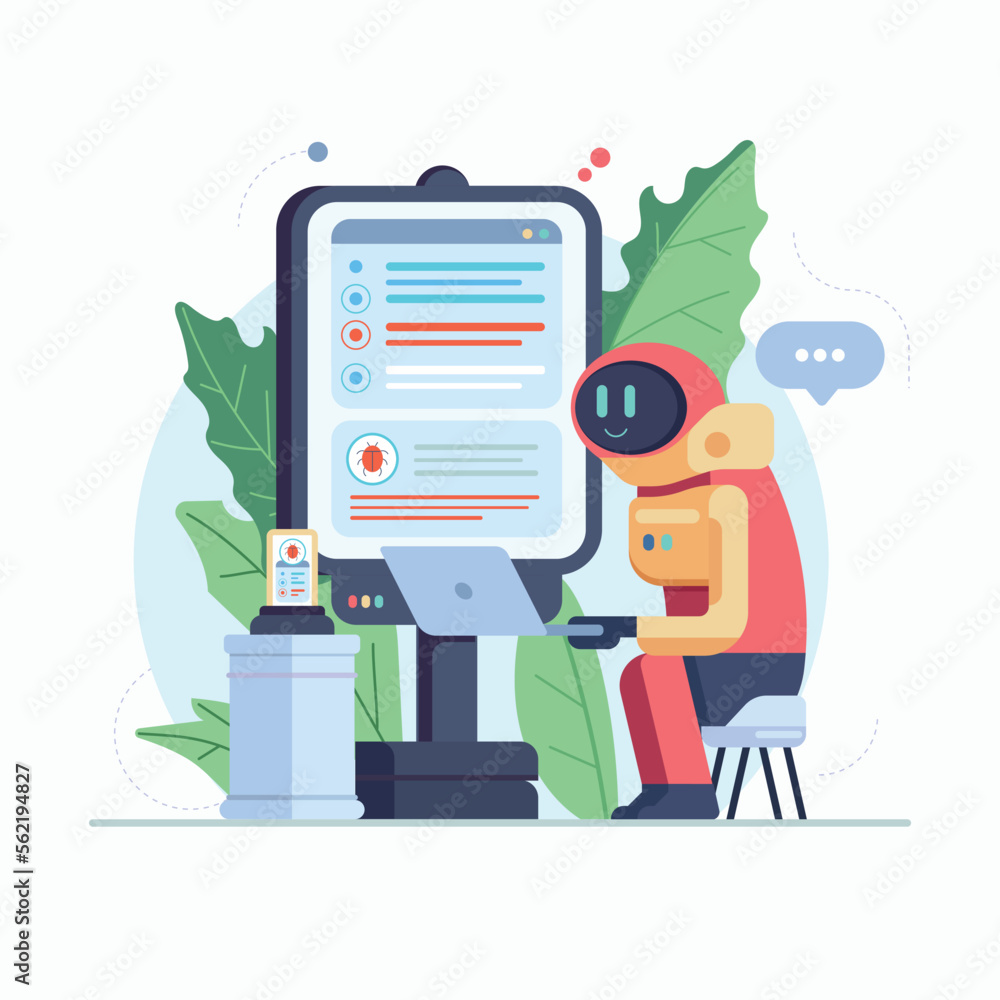 Automated Software Testing Qa Concept Ai In Quality Assurance Robot Tester Finding Searching