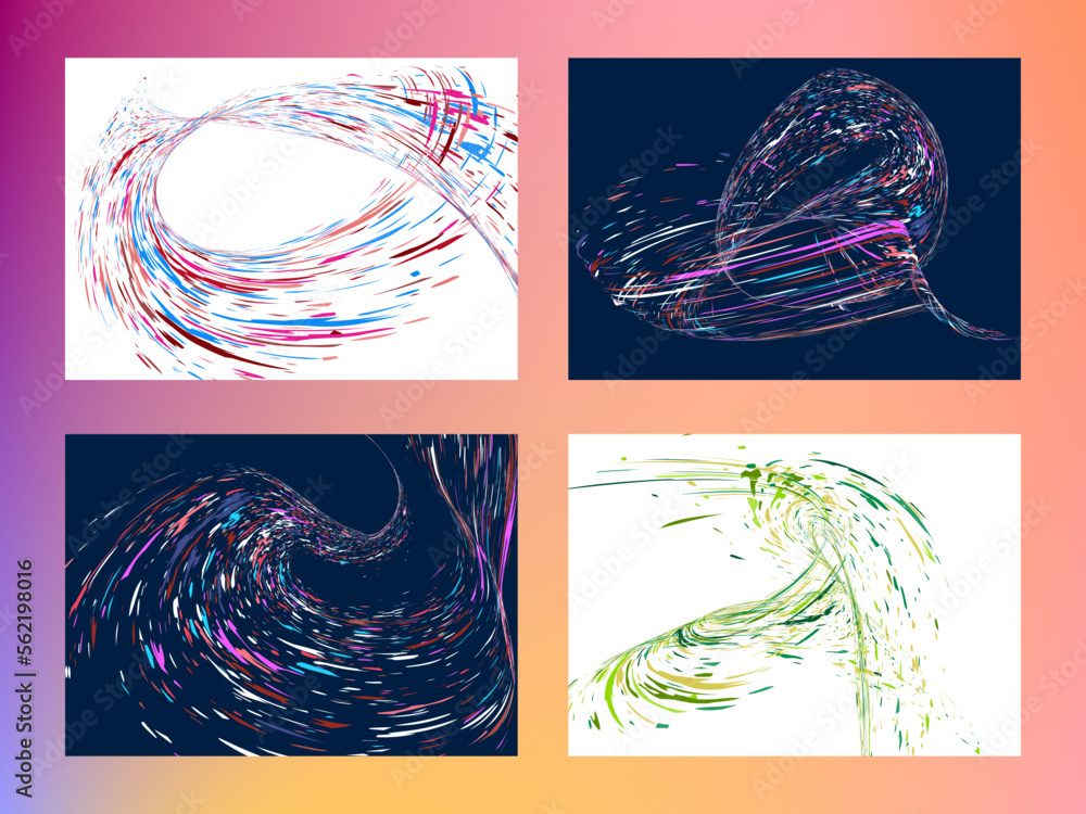 Multi-colored dust particles and debris, paint splashes, strokes are ...