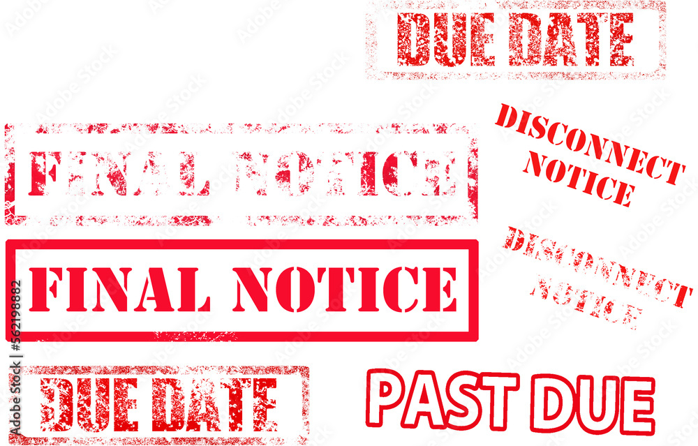 Ilustrace „Final notice, due date, past due and disconnect notice ...
