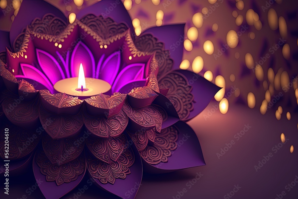 Purple Ornate Flower, a Symbol of Diwali. Pictures of a festival to ...