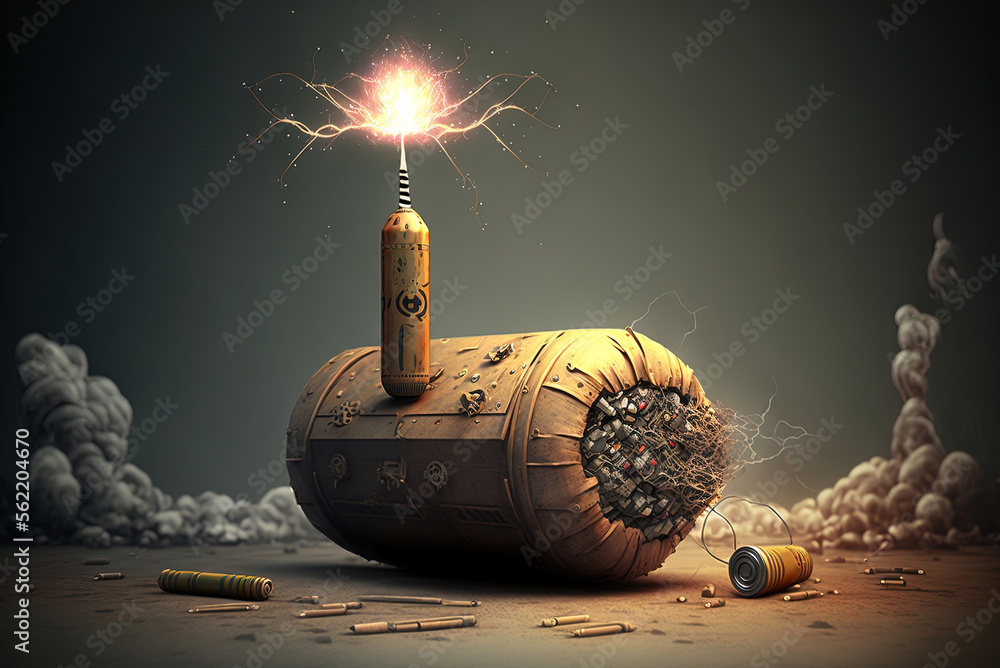 fuse still lit on explosives and dynamite Generative AI Stock ...