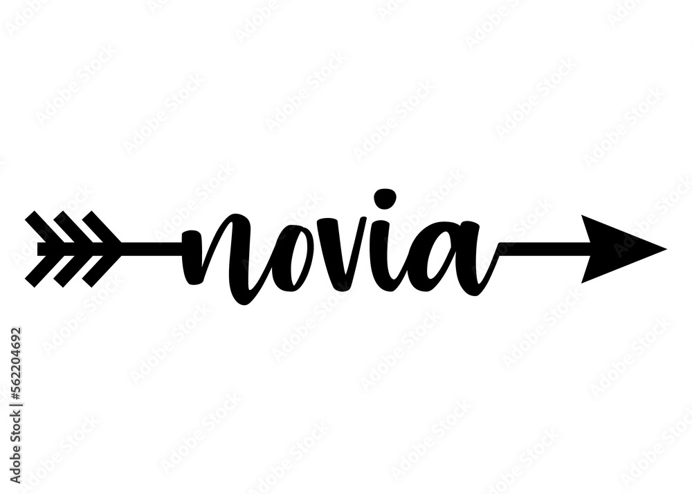 Illustrazione Stock Letras de la palabra novia en español en texto ...