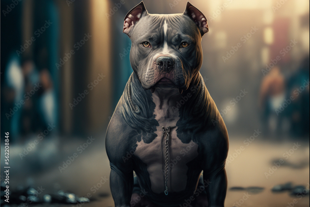 American Bully Dog, Breed, Pet (Illustration Background) Stock ...