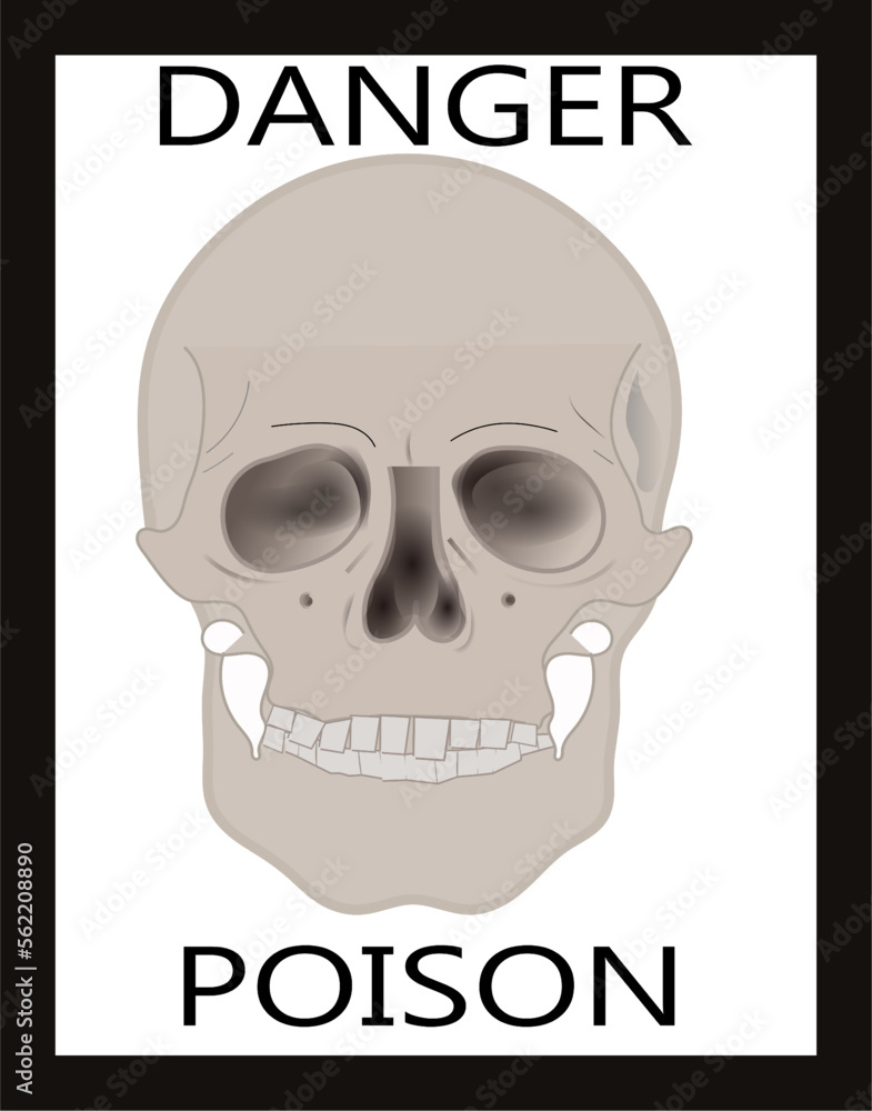 Danger, poison text with a vector drawing of a scull. Stock Vector ...