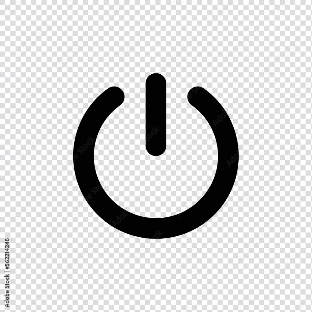 Power Button outline icon in transparent background, basic app and web UI bold line icon, EPS10 ...