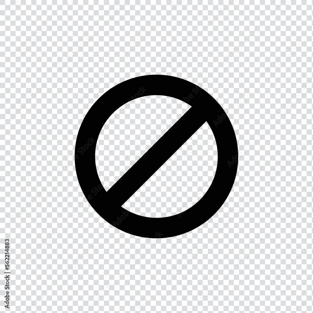 Prohibited, prohibition, ban outline icon in transparent background ...