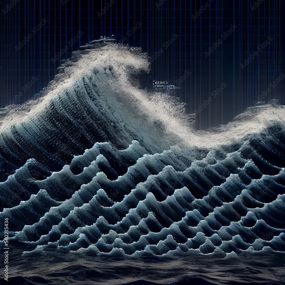 Ocean Waves in a digital binary code structure. Abstract stream ... Ocean Waves in a digital binary code structure. Abstract stream ...