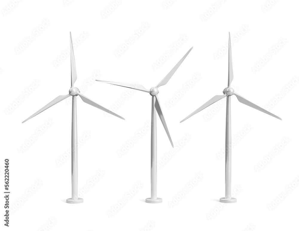 Wind tower in 3d render realistic Stock Illustration | Adobe Stock