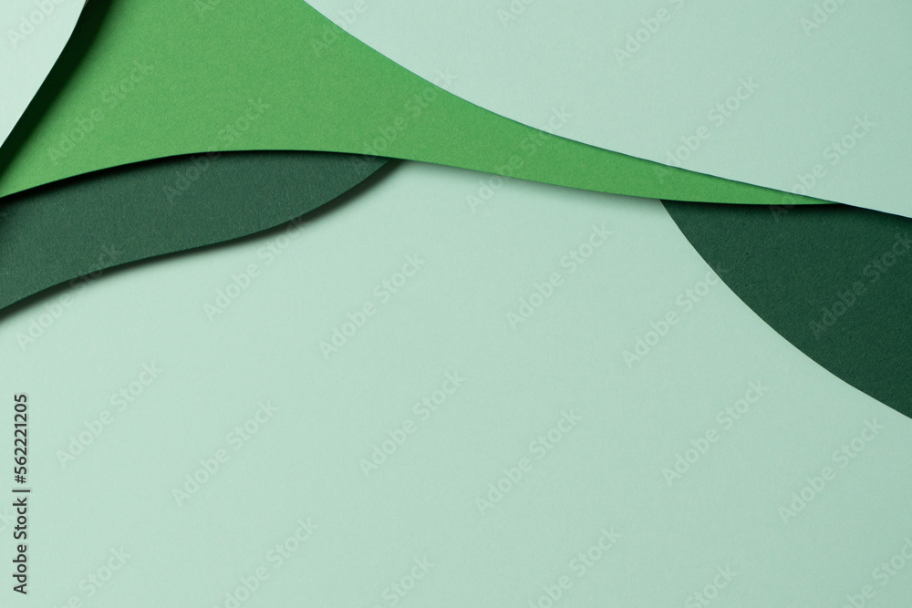 Abstract green color paper texture background. Minimal paper cut style ...