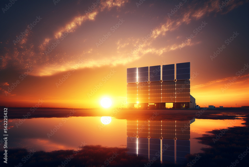 moving solar panels, solar cells aligned with the sun in a flat ...