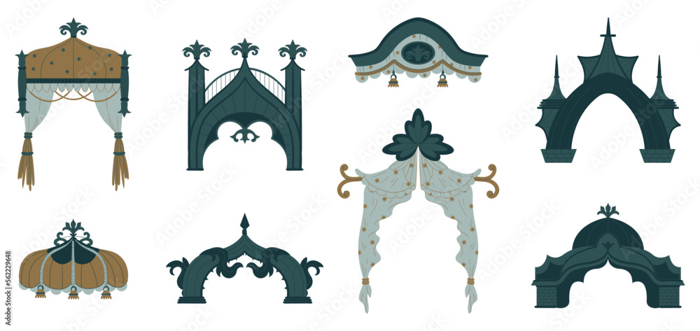 canopy roof gothic style Stock Vector | Adobe Stock