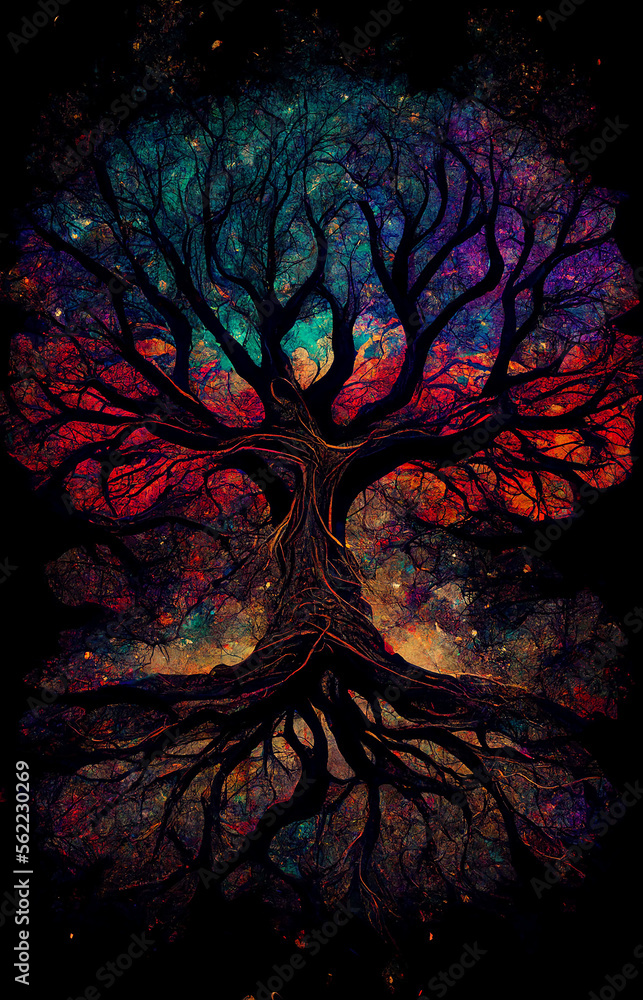 Abstract Tree of Life High Quality Art Generative Ai Stock Illustration ...
