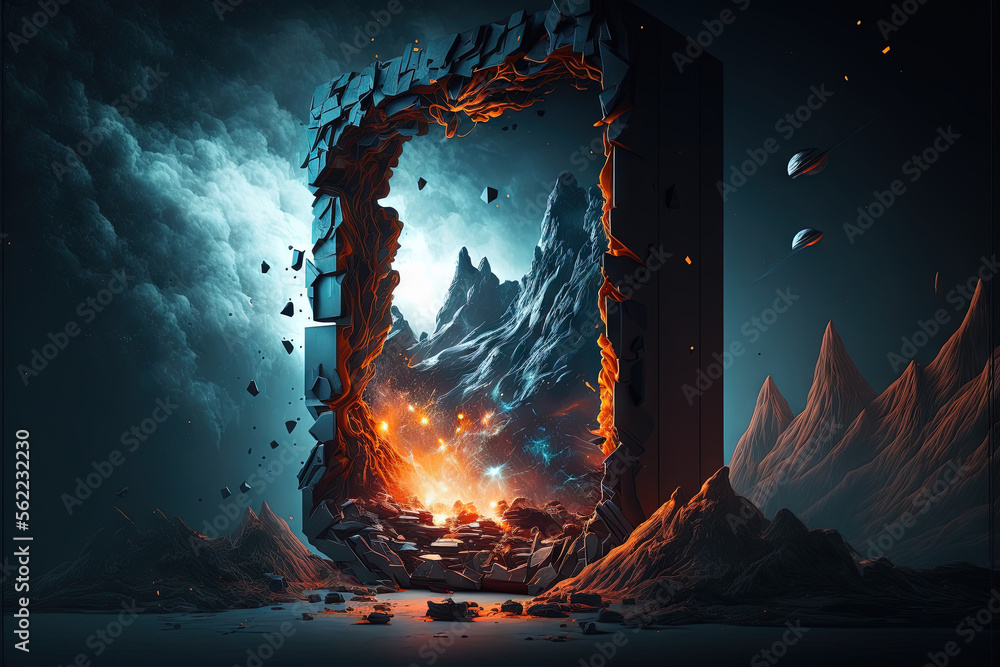 Abstract Dimension Portal negative space background - free space ...