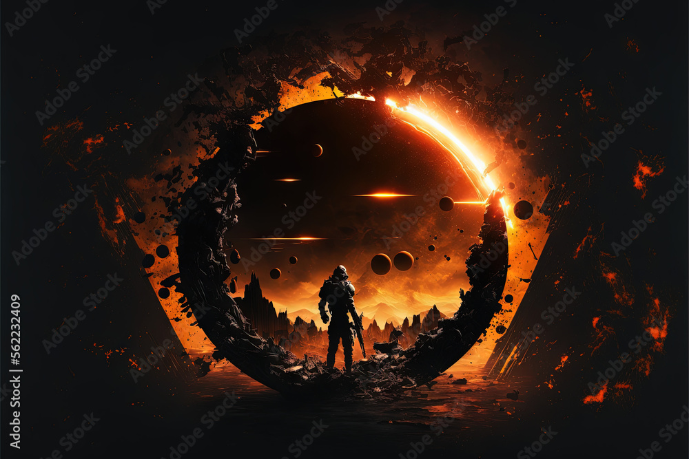 burning fire in the dark negative space background - free space ...