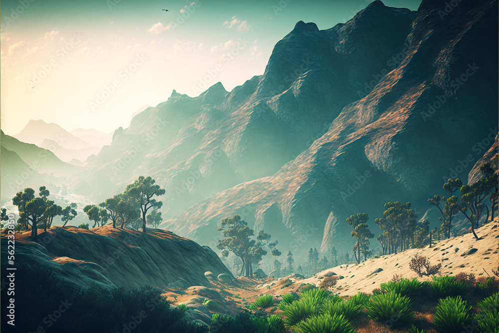 Fantasy landscape negative space background - free space wallpaper ...