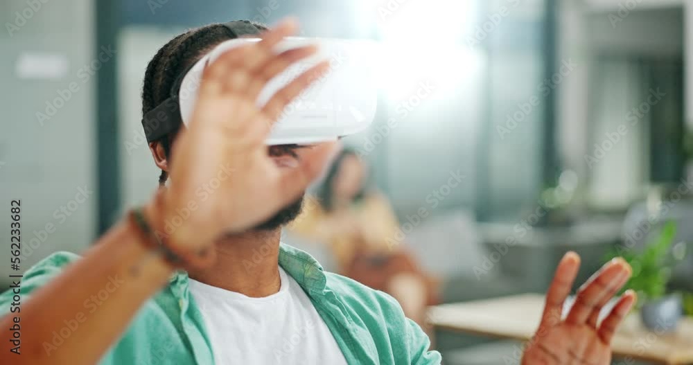 Vidéo Stock Virtual reality, vr metaverse and graphic designer work on ...