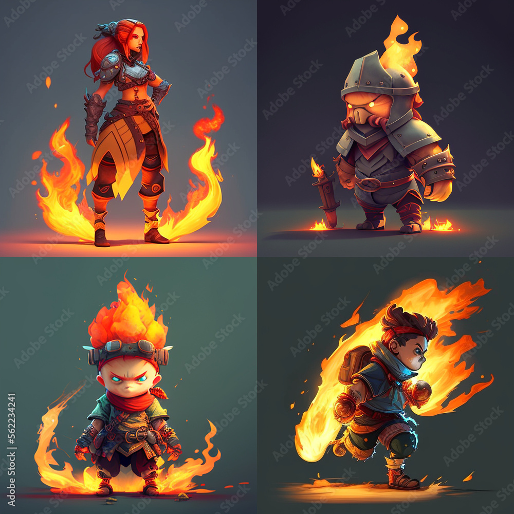 2D Game Character, Game Assets, 2D Character Sprrite Stock Illustration ...