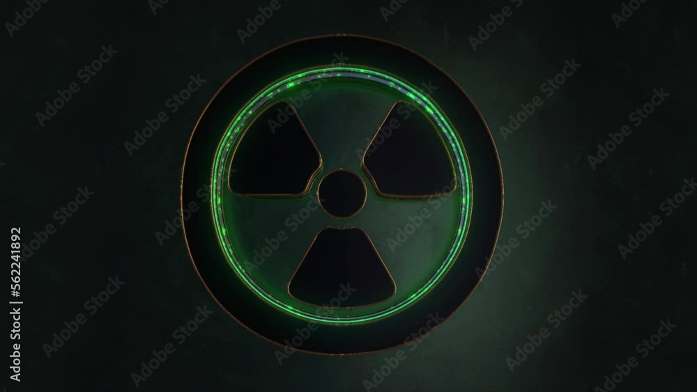 3D Toxic Waste Icon Symbol Golden Green Logo Animation Abstract ...