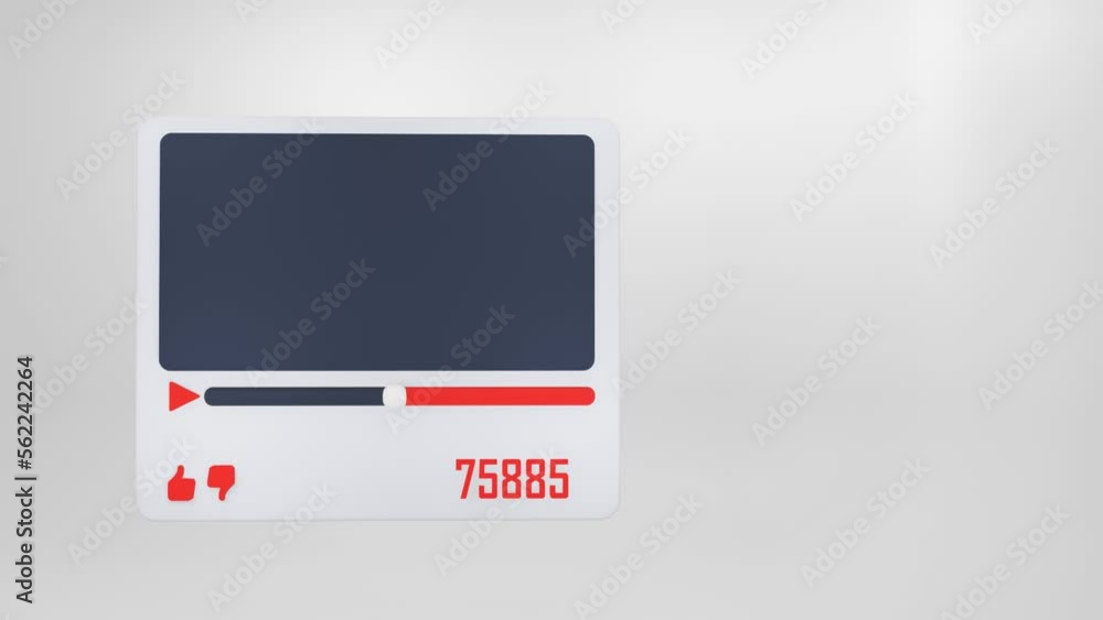 3d video showing screen video player screen. On the player screen, you ...