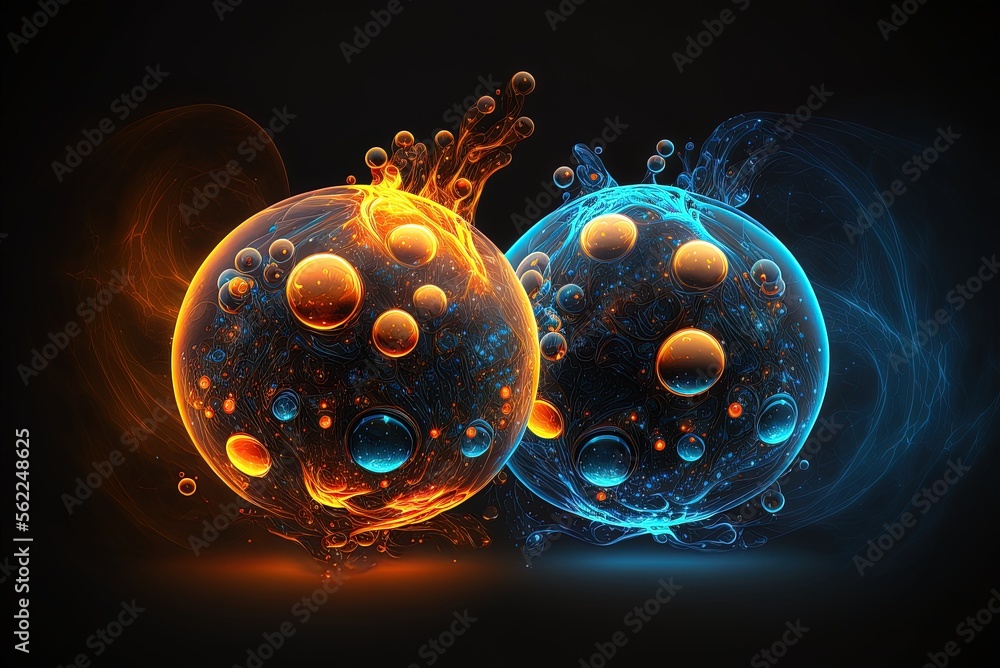 Fireballs, plasma orbs of various colors, and electric orbs Generative ...