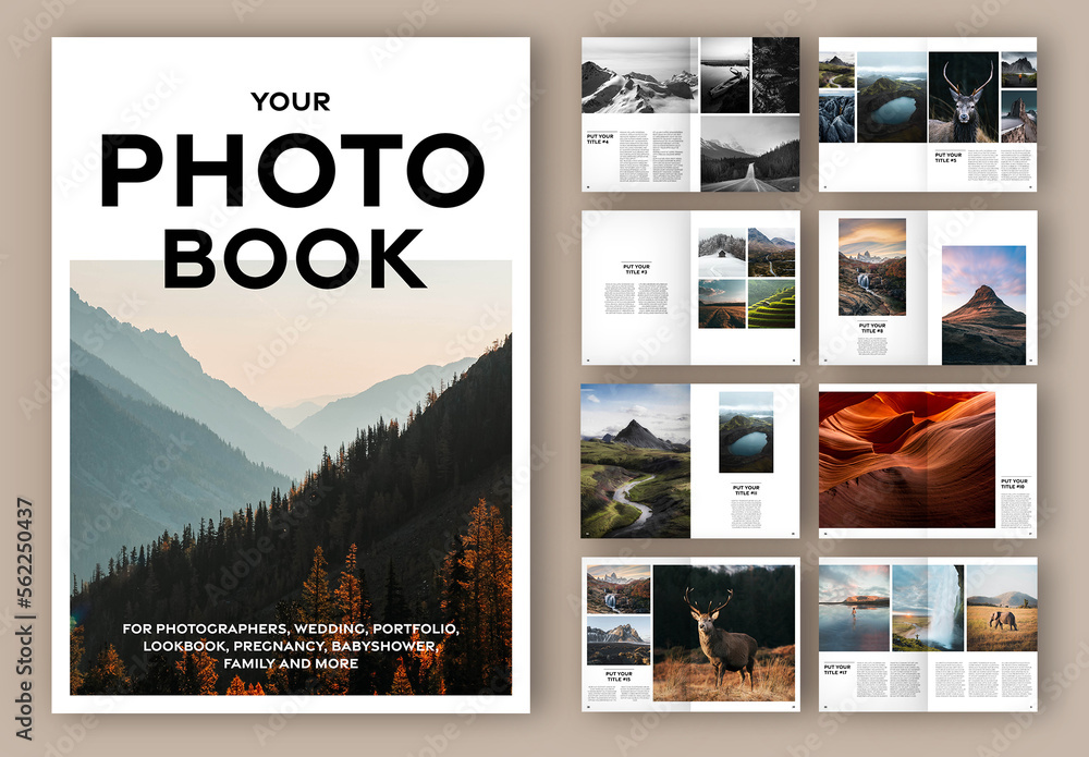 Photography Album Book Layout Stock Template | Adobe Stock