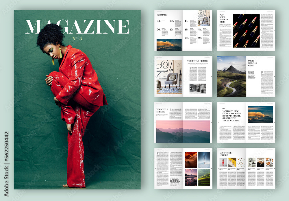Magazine Layout Stock Template | Adobe Stock