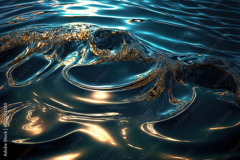 Surface features of water that shimmer and ripple Generative AI Stock ...