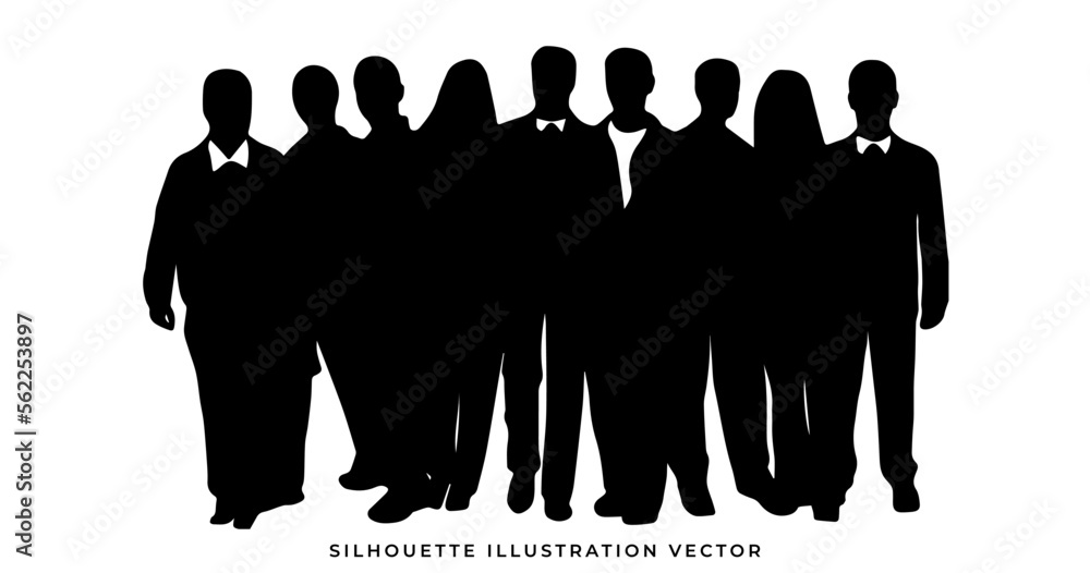 group of people silhouette vector illustration Stock Vector | Adobe Stock