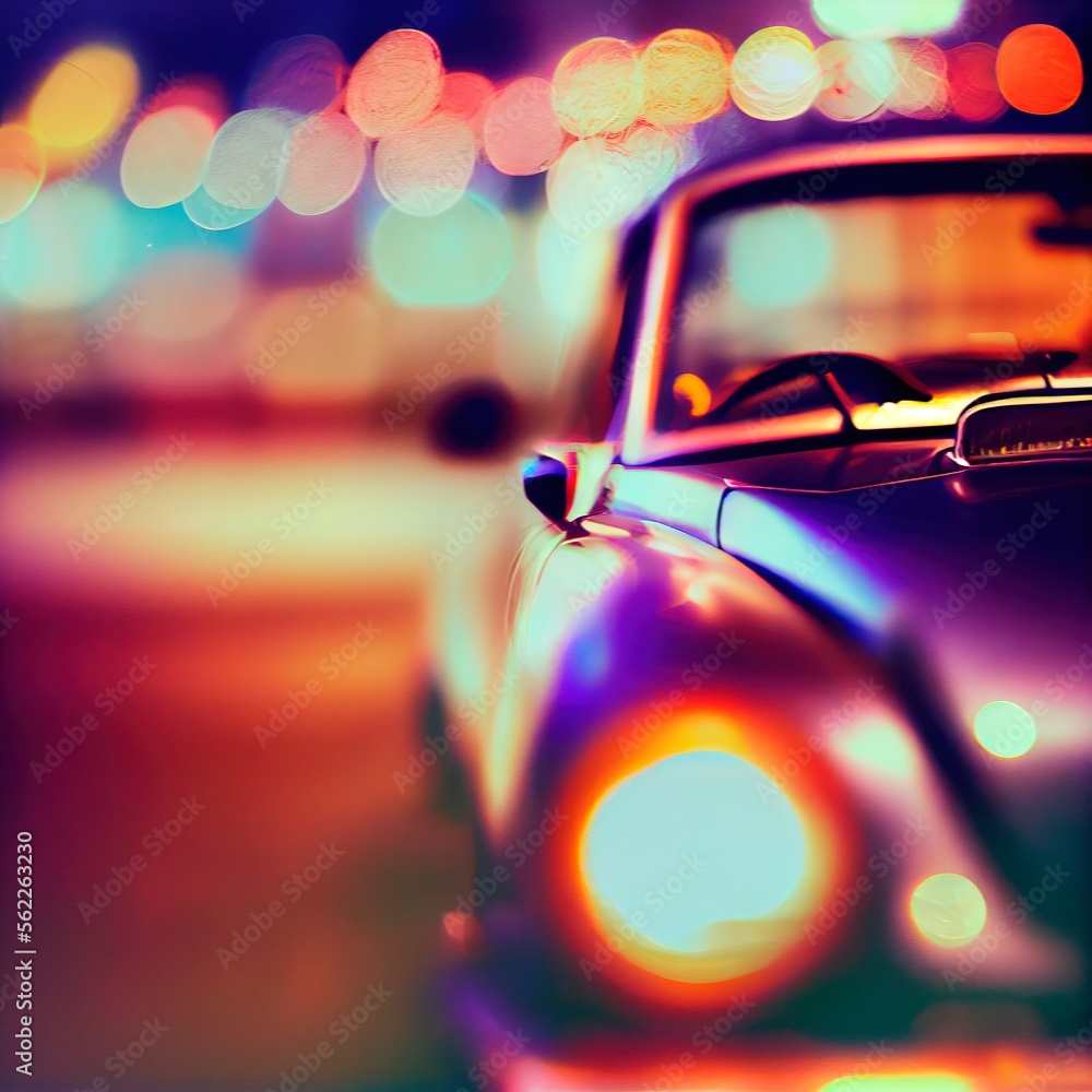 Blurred out-of-focus blurred car lights in motion. Abstract bokeh ...