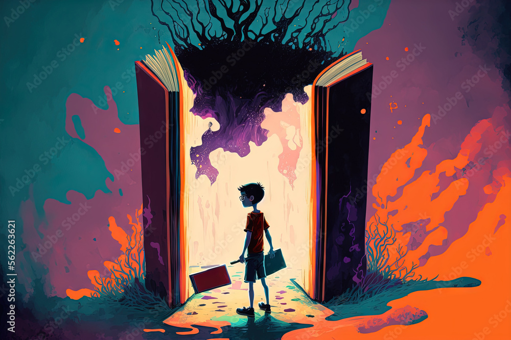 Boy and the Book of Imagination Fantasist art. Concept ideas for ...