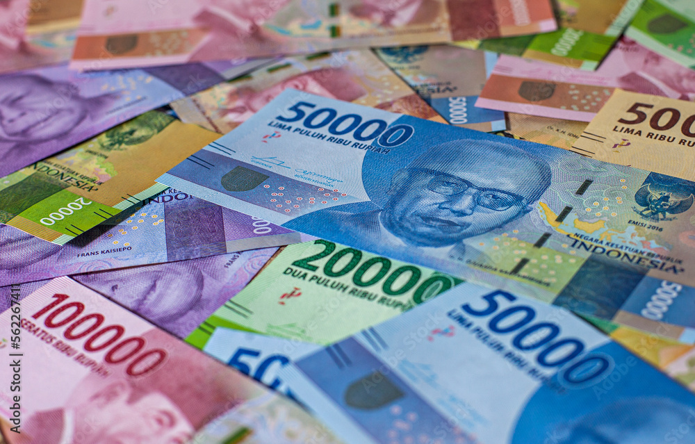 Various types of Indonesia rupiah money Bank Notes Stock Photo | Adobe ...