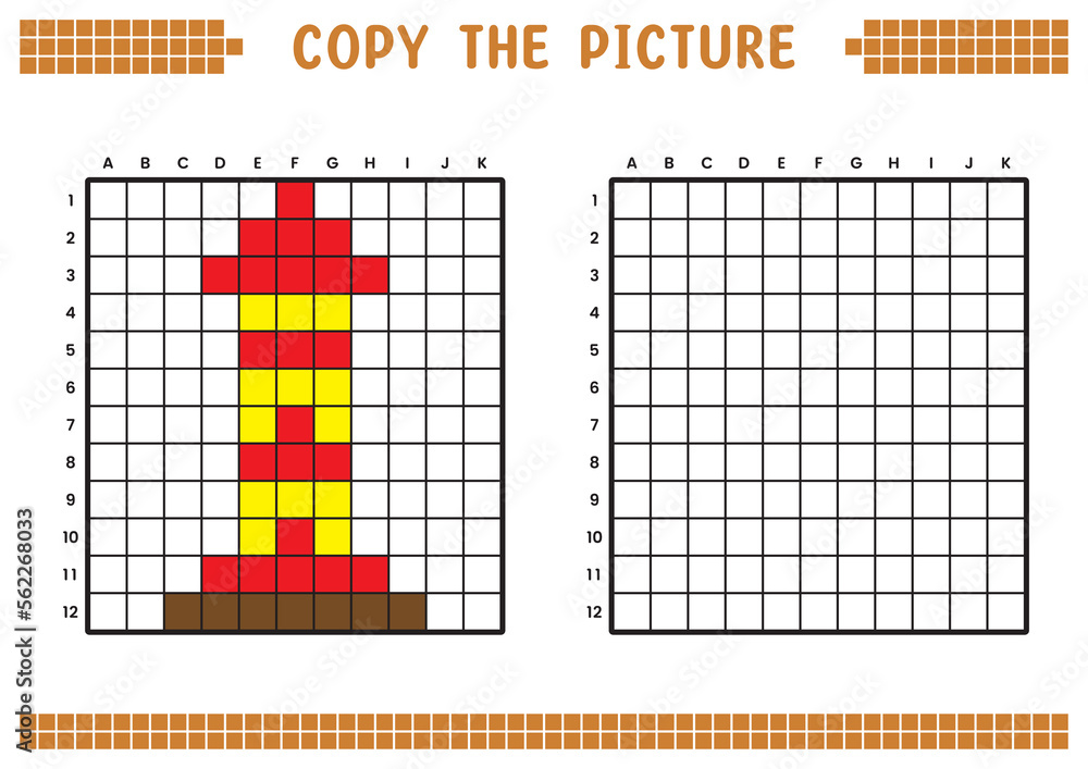 Copy the picture, complete the grid image. Educational worksheets ...