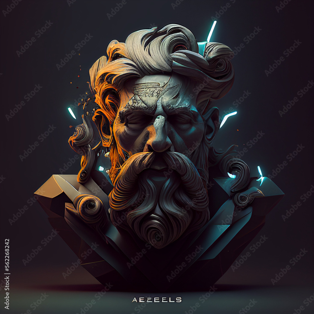 Portrait of Zeus, Statue of Zeus, god statue, greek god zeus Stock ...