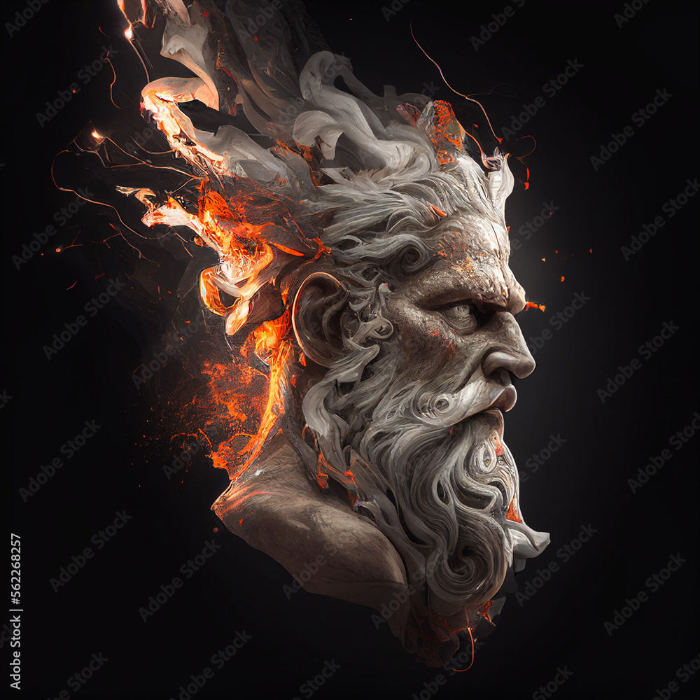 Portrait of Zeus, Statue of Zeus, god statue, greek god zeus ilustração ...