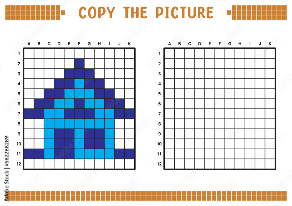 Copy the picture, complete the grid image. Educational worksheets ...