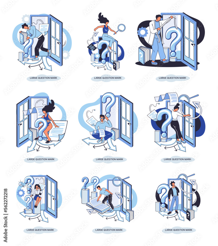 Ladge question mark metaphor. Problem and solution concept, question ...