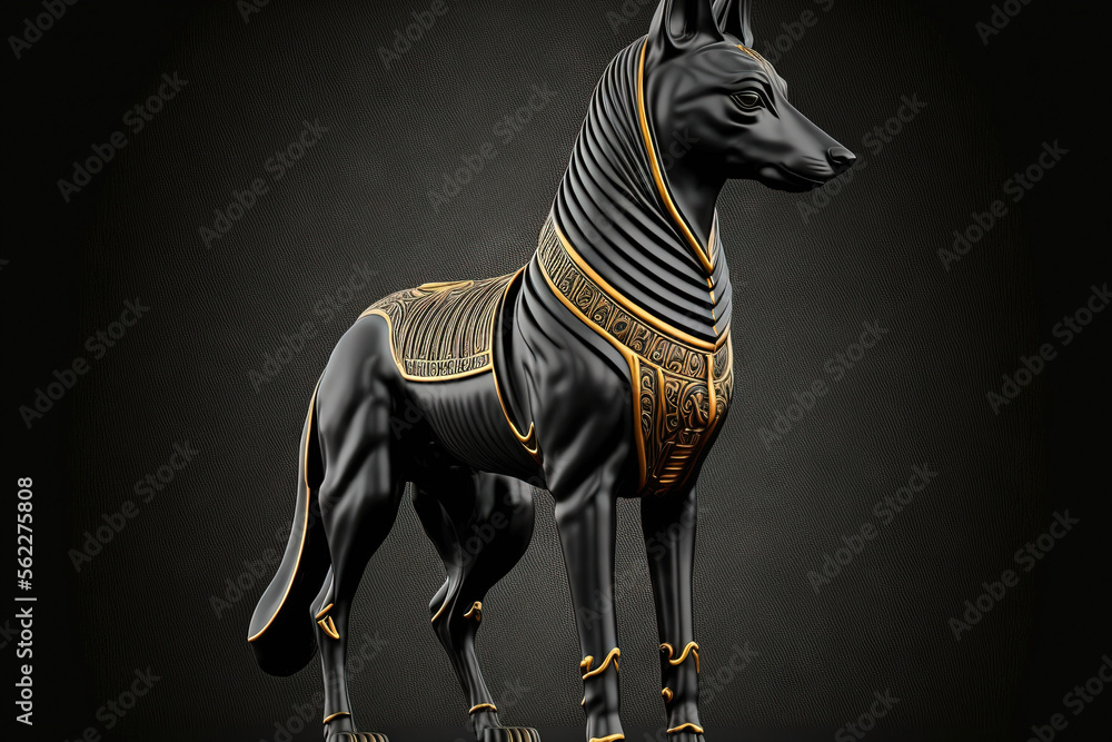 Black Anubis statue from ancient Egypt. Generative AI Stock ...