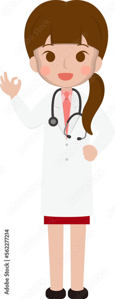 Female medical worker than no problem gesture, medical staff, emoji ...