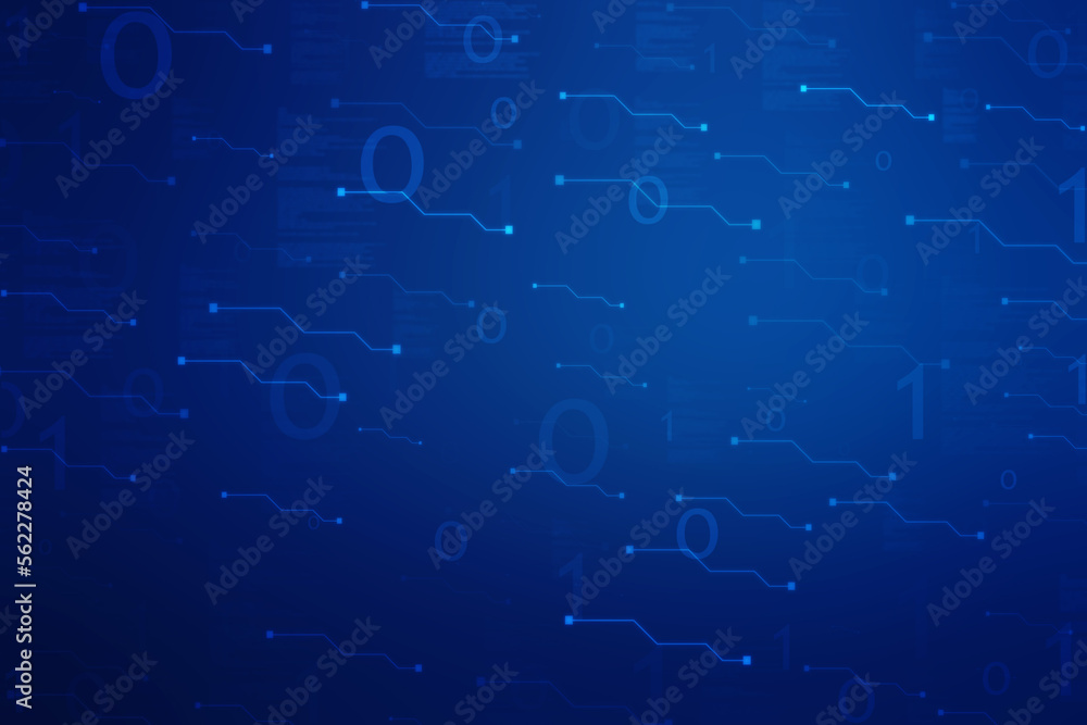 Binary Code Background, Digital Abstract technology background, flowing ...